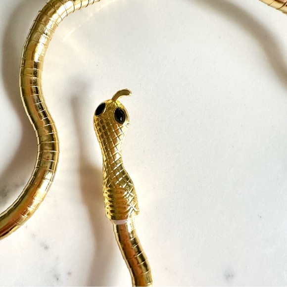 Jewelry | Snake Collar Flexible Adjustable Necklace Gold Serpentine ...